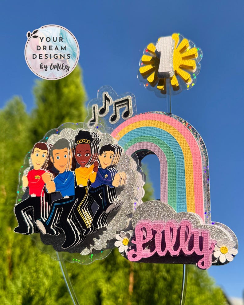 Wiggles Themed 3D Cake Topper LED Light | Personalised Cake Topper ...