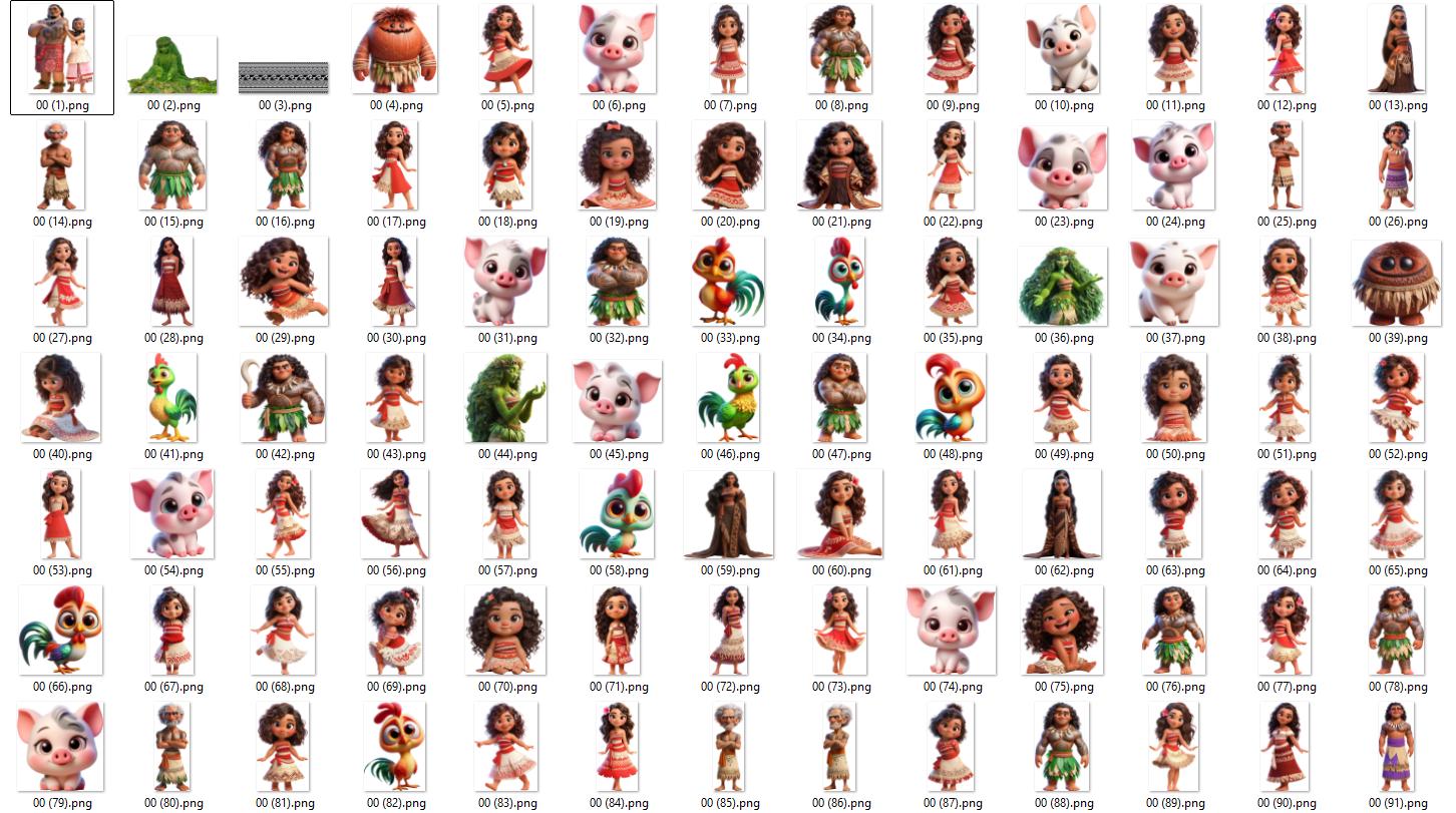 Moana Clipart, Polynesian Princess PNG, Kit Digital - Etsy