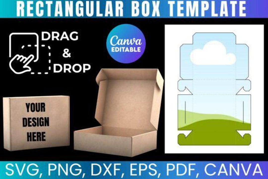 Rectangular Box Canva Template, Editable Rectangular Packaging Box ...