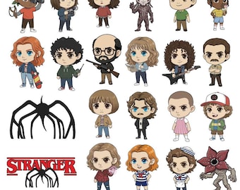 Stanger Characters PNG Clipart Bundle, Digital Download, Printable Pack ...