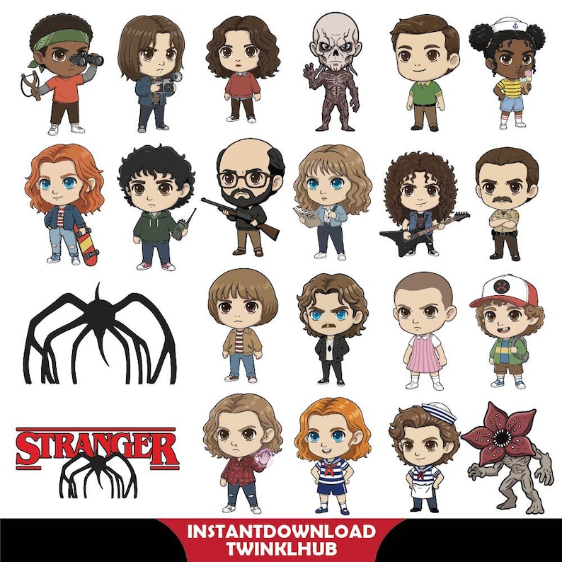 Cute Friend Characters PNG Clipart Bundle, Digital Download, Printable ...
