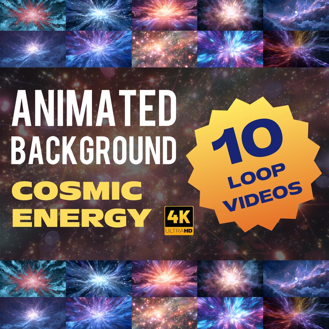 Cosmic Energy Animated Background 4K Loop Video, Galaxy Explosion Light ...