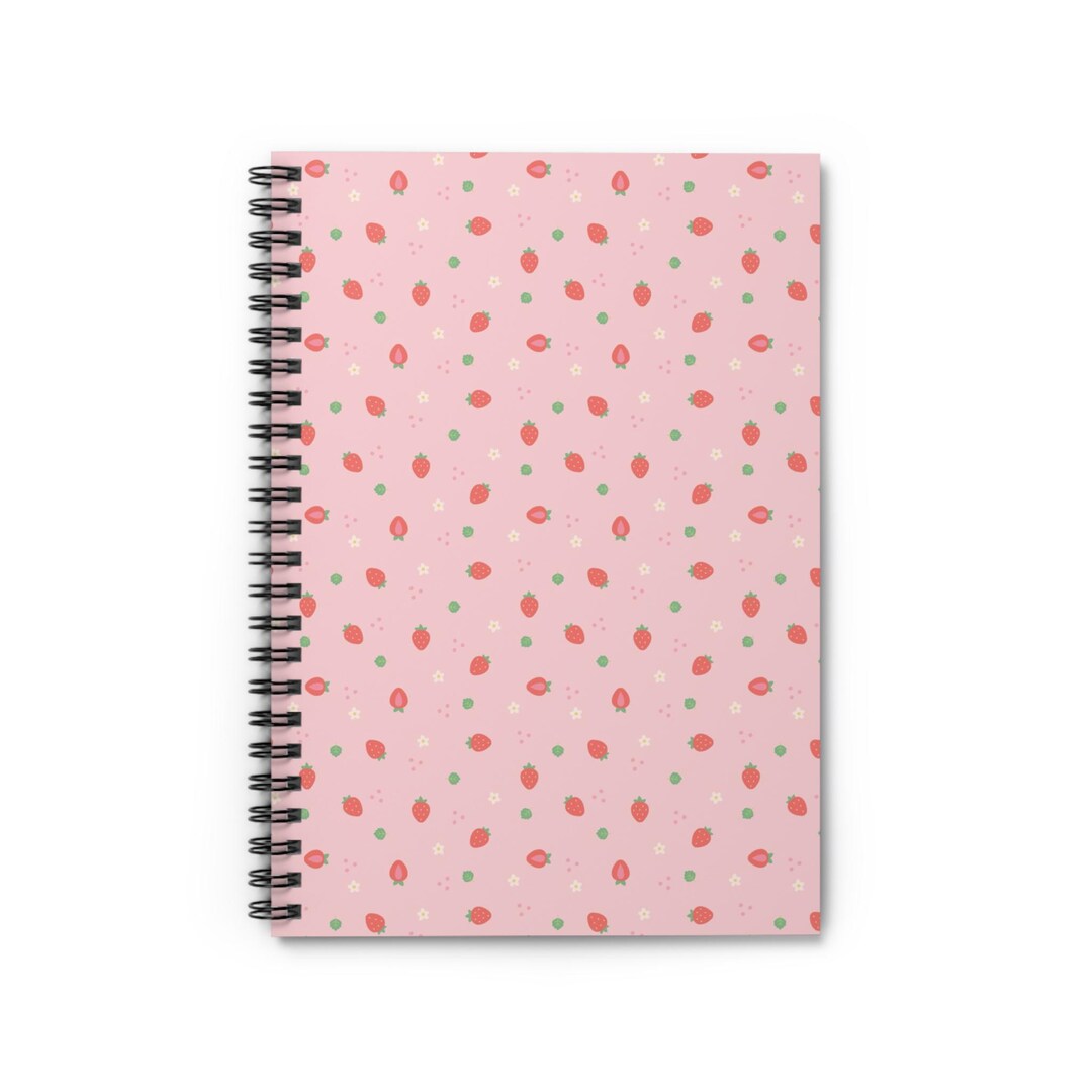 Strawberry Pattern Notebook - Cute Pink Journal for Girls and Gift ...