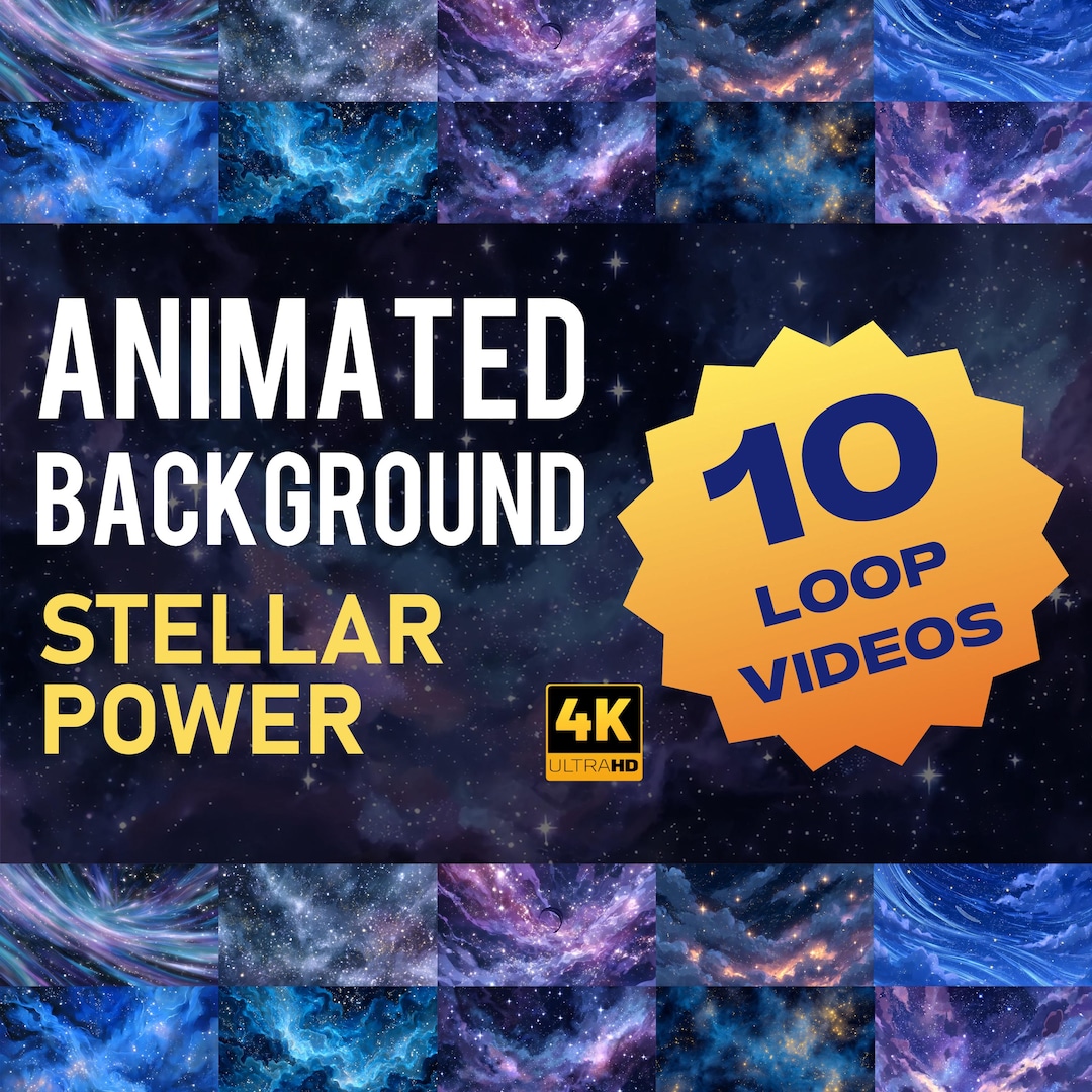 Stellar Power Animated Background 4K | Cosmic Space Loop Video for ...