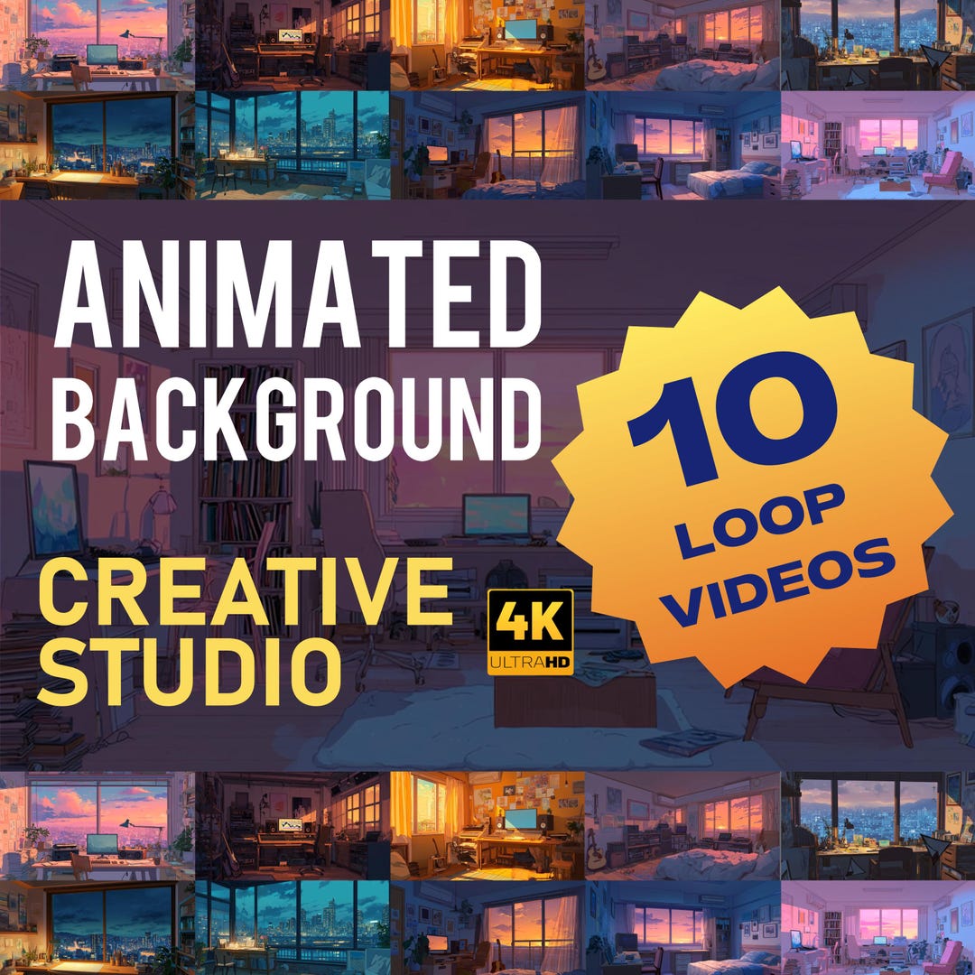 Animated Creative Studio Background 4K | Cozy Workspace Loop Video ...