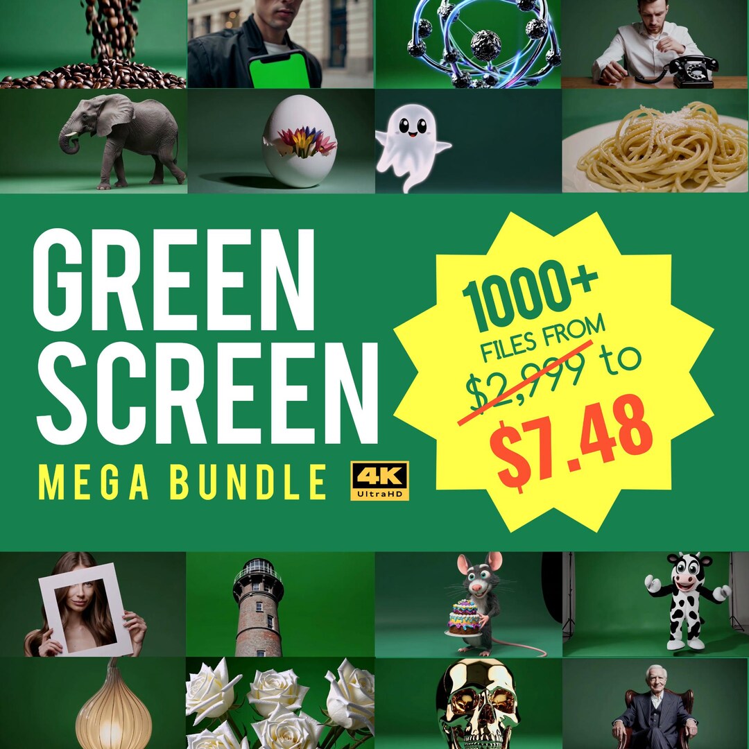 Green Screen Mega Bundle 1000+ Video Overlays & Effects | Chroma Key ...