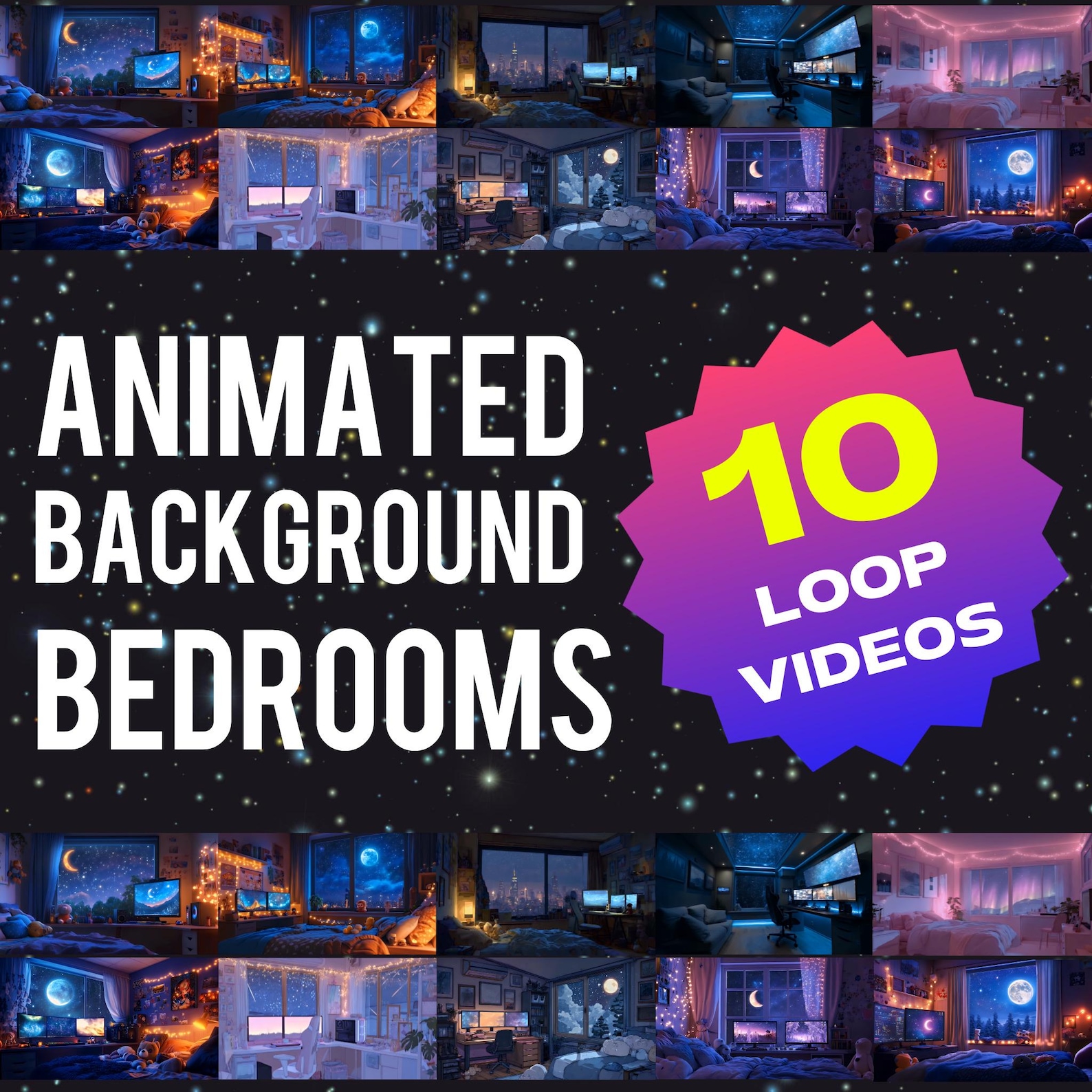 Animated Bedroom Backgrounds | 10 Loop Video Backdrops for Streaming ...