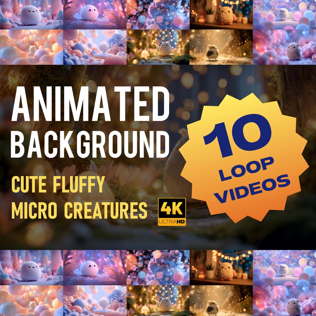Cute Fluffy Micro Creatures Animated Background 4K | Kawaii Fantasy ...