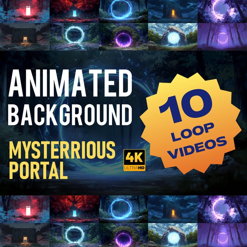 Mysterious Portal 4K Animated Background | Magic Fantasy Loop Video ...