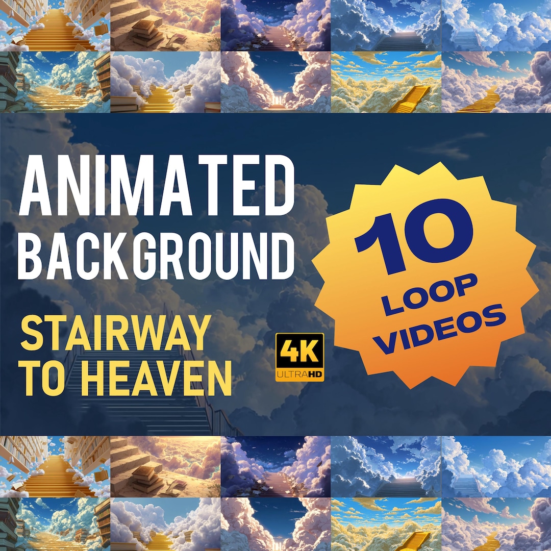 Stairway to Heaven Animated Background | 4K Heavenly Cloud Loop ...