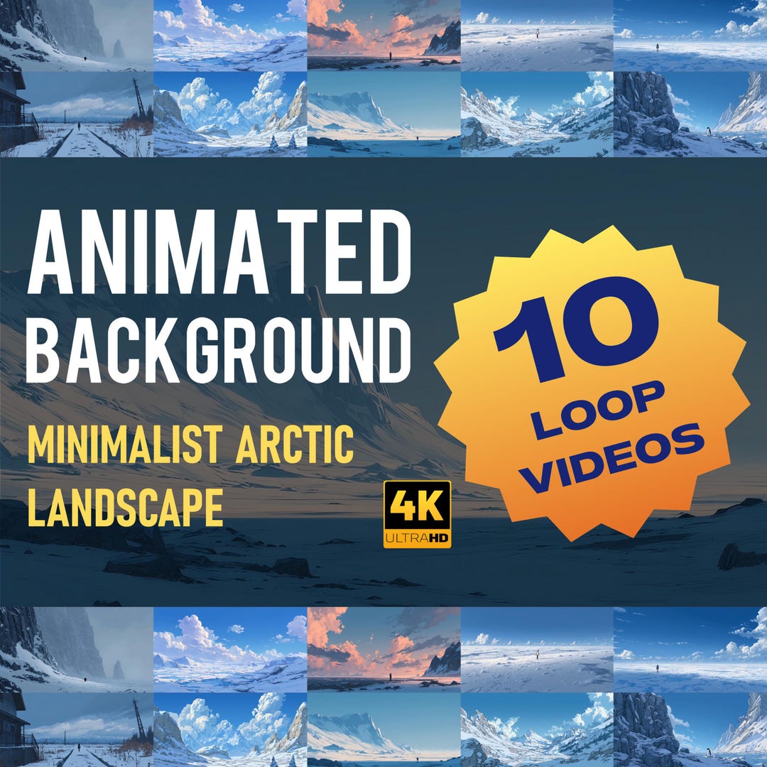 Minimalist Arctic Landscape Animated Background | 4K Loop Video Pack ...
