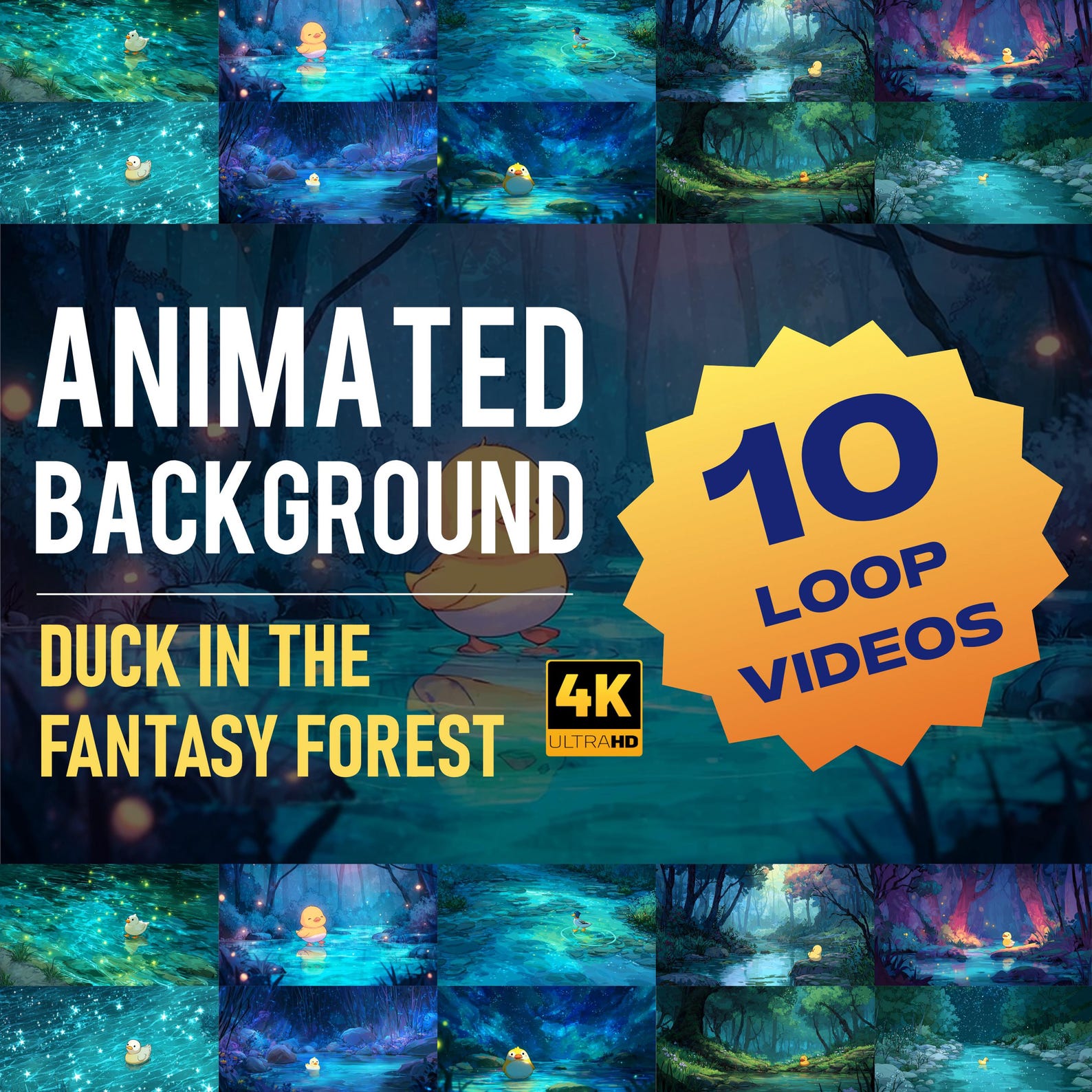 Animated Duck Forest Background 4K | Cute Fantasy Loop Video for ...