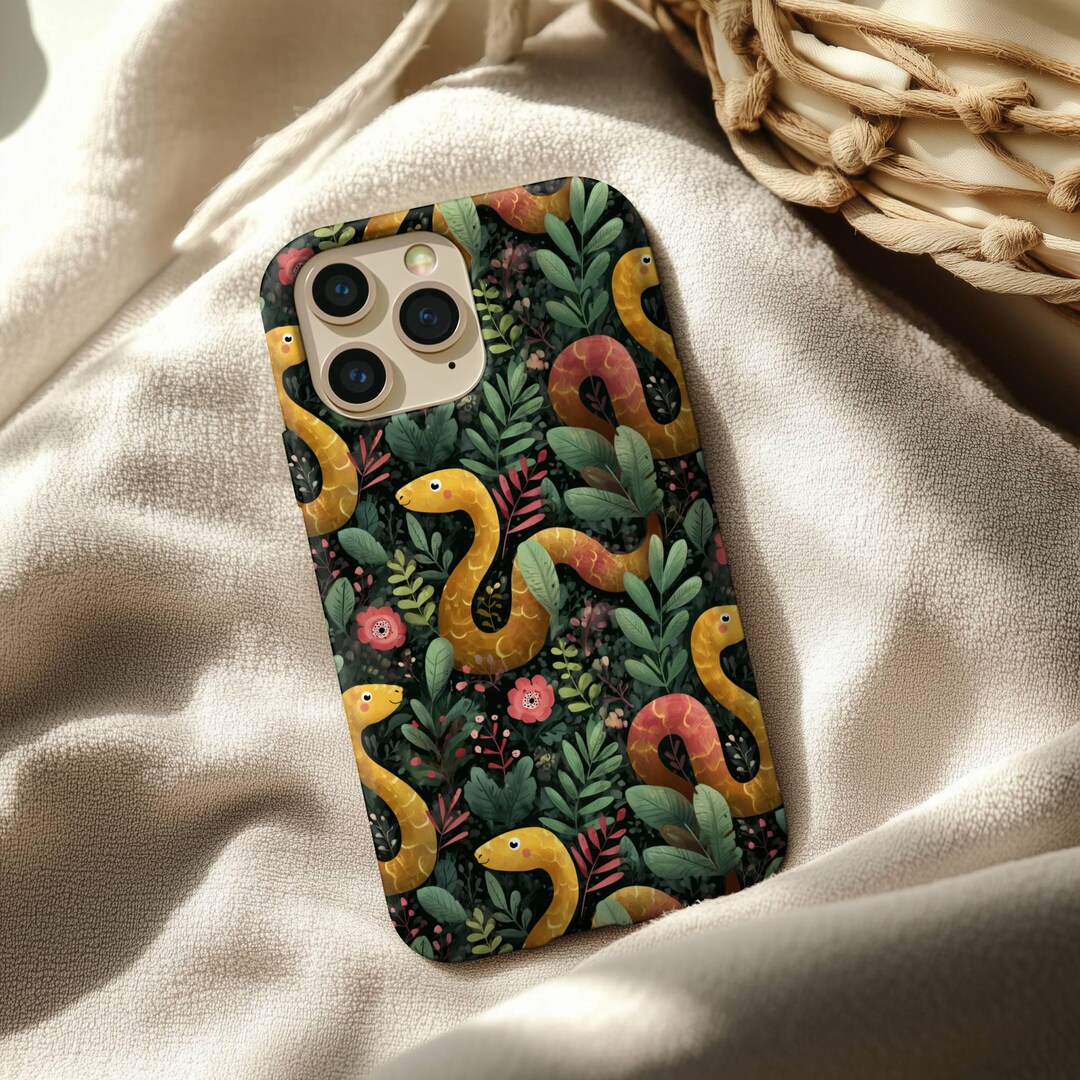 Jungle Snake iPhone Case – Floral Reptile Art Phone Cover - Etsy