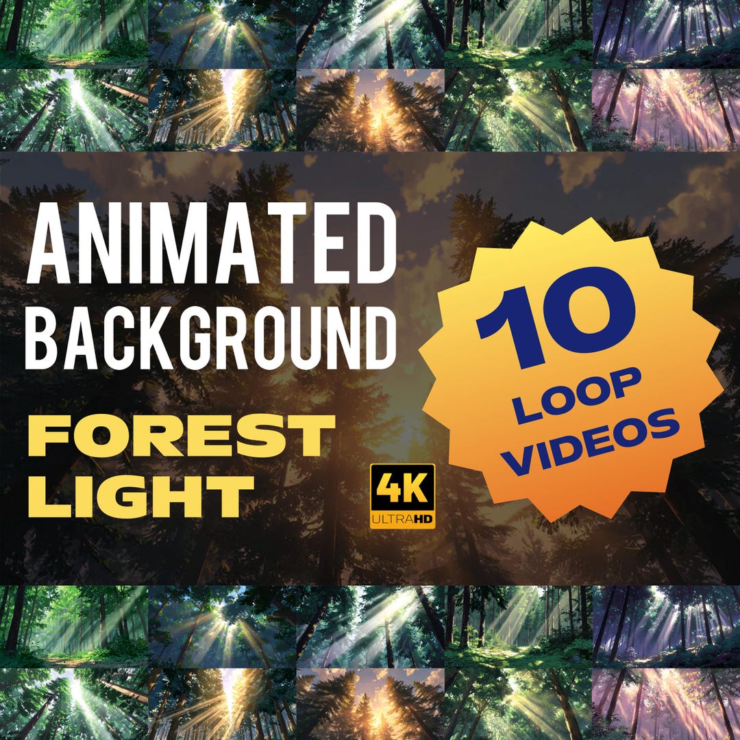 Forest Light Animated Background 4K Loop Video, Sun Rays Through Trees ...