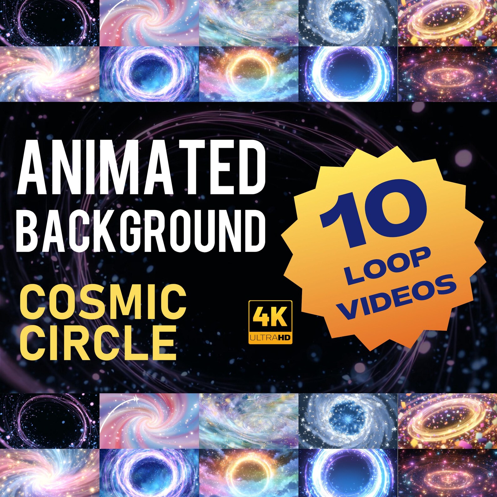 Cosmic Circle 4K Animated Background | Galaxy Vortex Loop Video for Sci ...