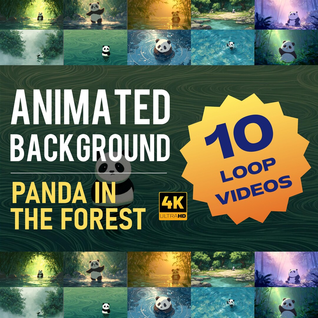 Animated Panda Forest Background 4K | Cute Nature Loop Video for Stream ...