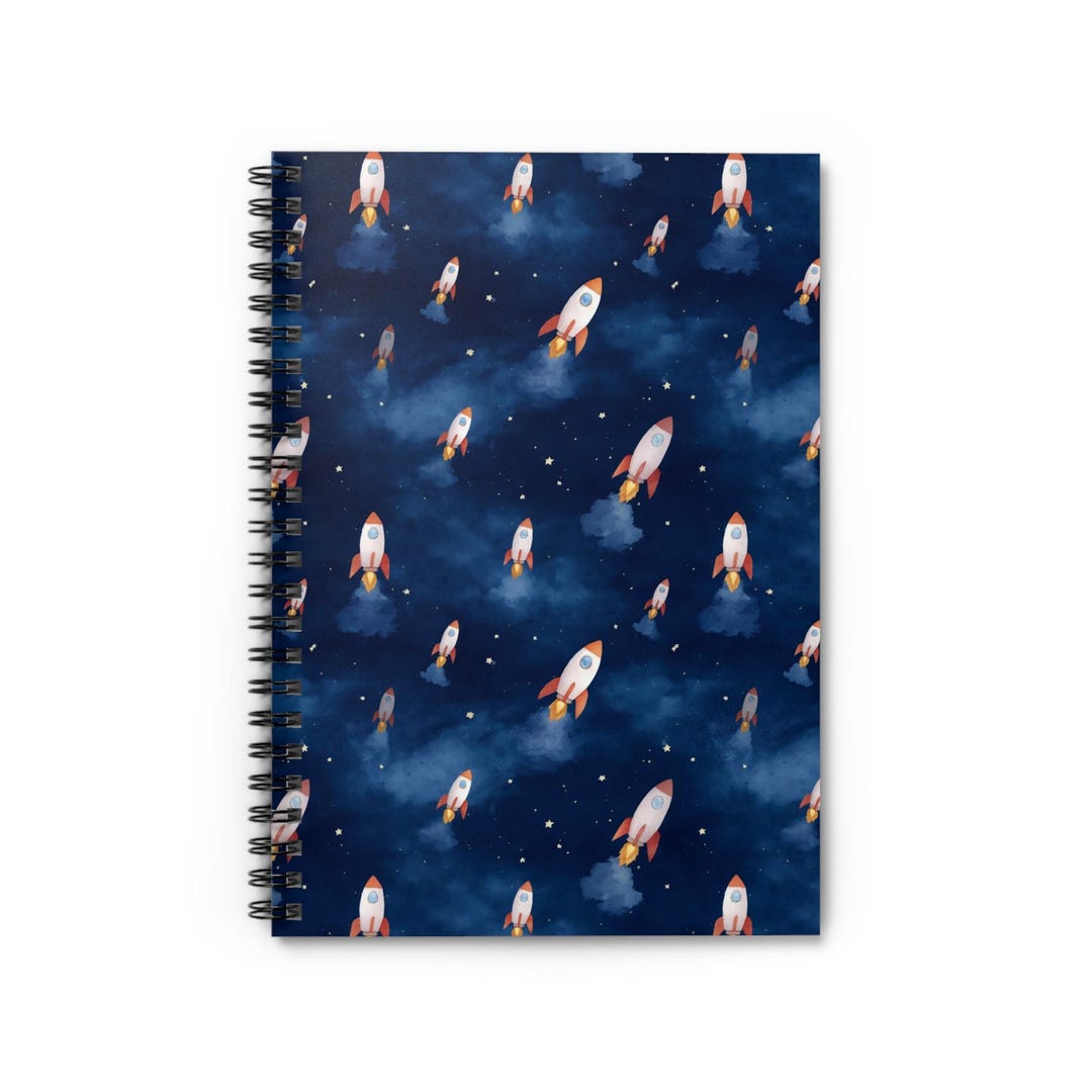 Rocket Ship Notebook - Cute Space-themed Journal for Kids and Galaxy ...