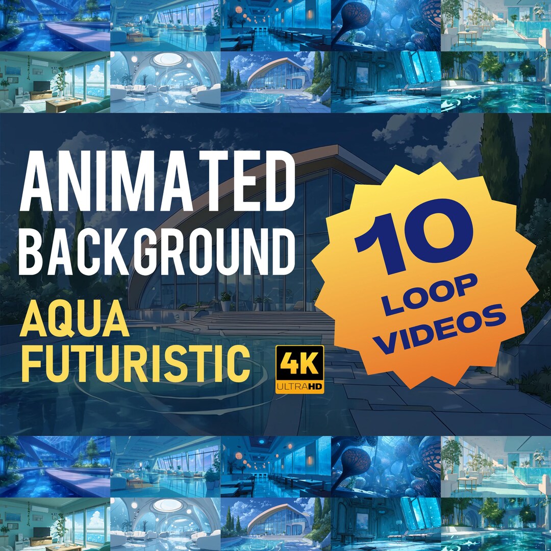 Aqua Futuristic Animated Background 4K | Blue Sci-fi Loop Video for ...