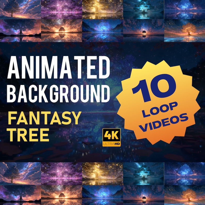 Fantasy Tree Animated Background 4K | Magical Dream Tree Loop Video for ...