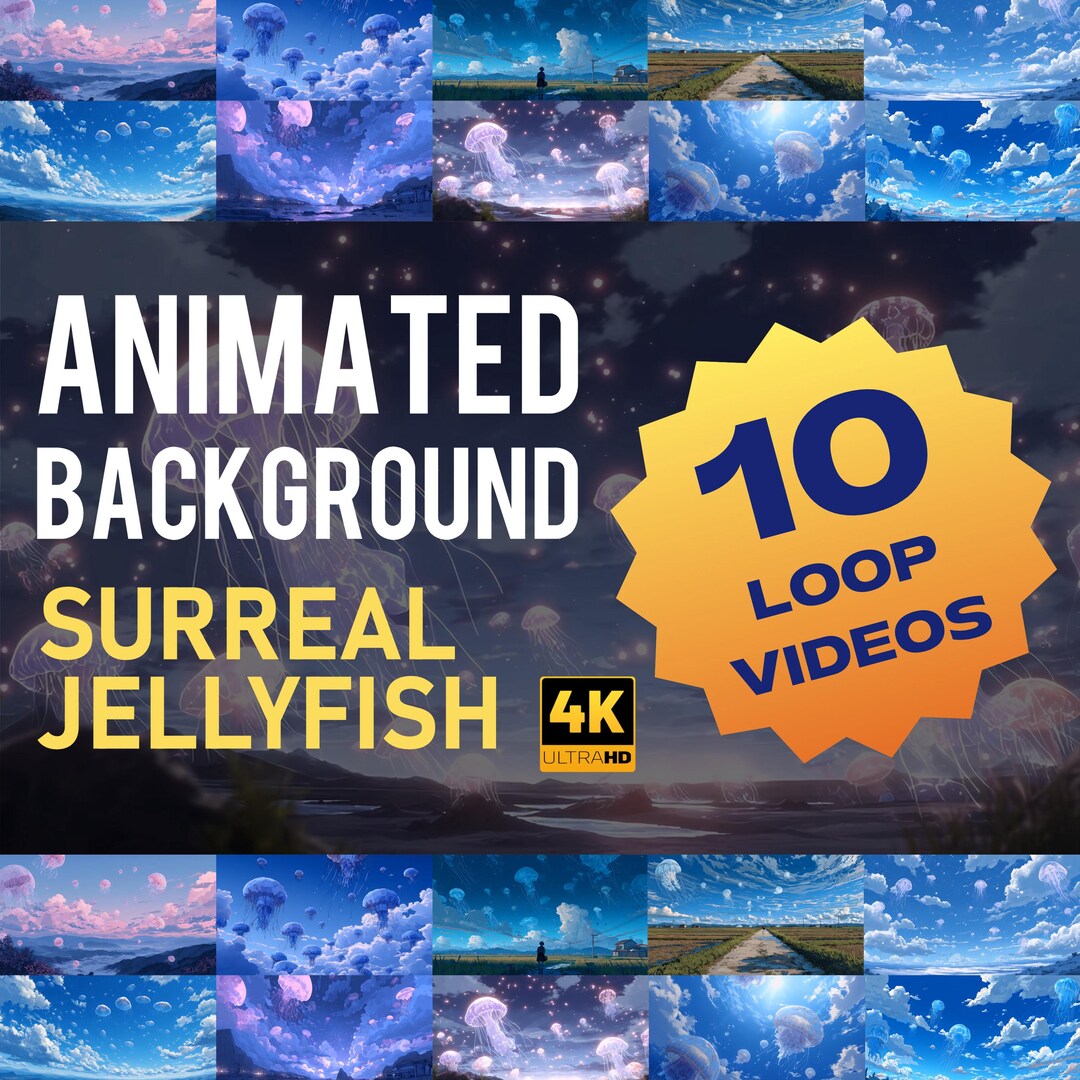Surreal Jellyfish Animated Background 4K Loop Video | Dreamy Floating ...