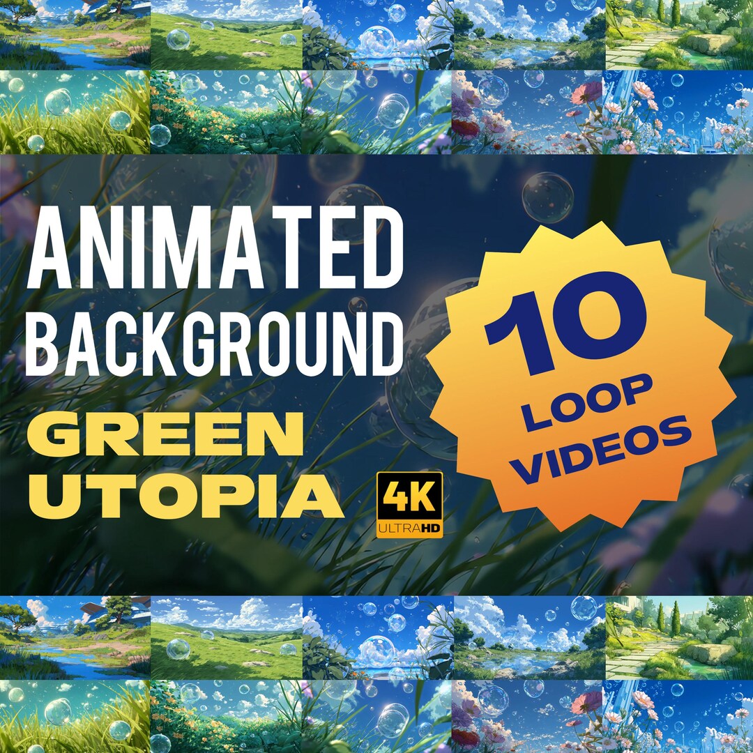 Green Utopia Animated Background 4K | Nature Fantasy Loop Video for ...