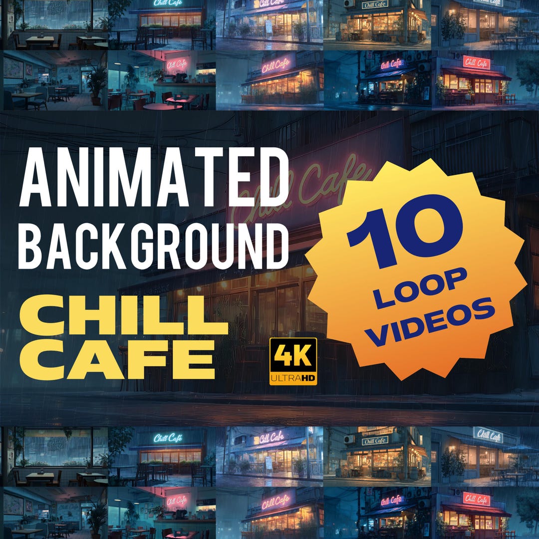 Chill Cafe Animated Background | Cozy Rain Cafe Loop 4K - Etsy