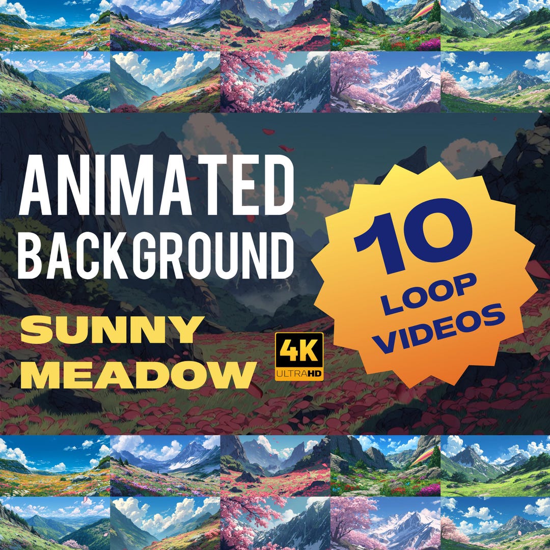 Sunny Meadow Animated Background | 4K Nature Loop Video | Fantasy ...