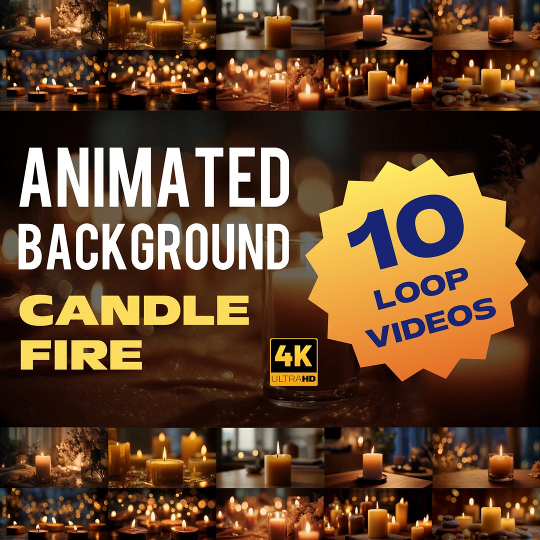 Candle Fire Animated Background | Cozy Candlelight Loop 4K - Etsy