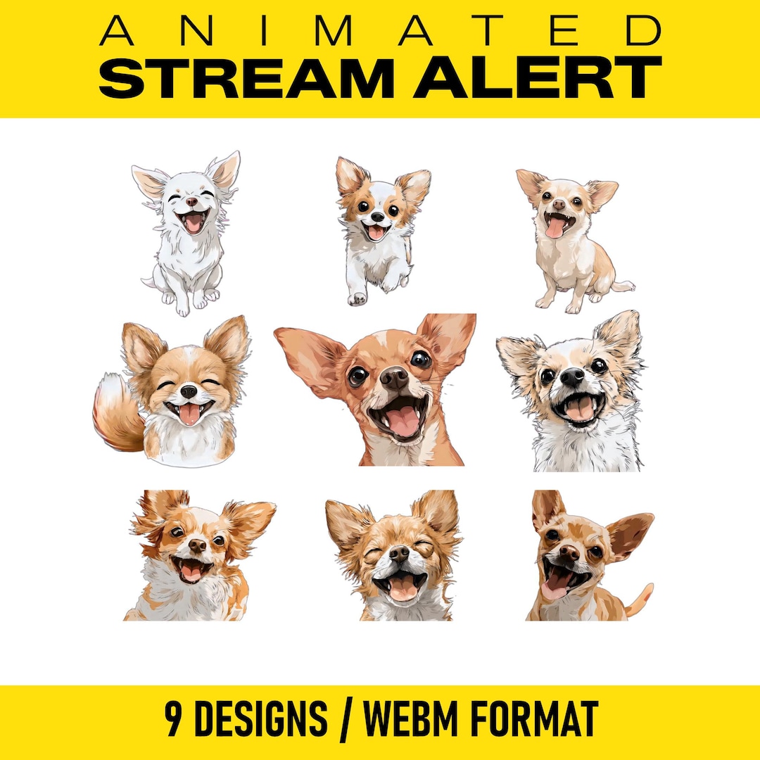 Animated Chihuahua Stream Alert Pack | Cute & Funny Dog Twitch Alerts ...