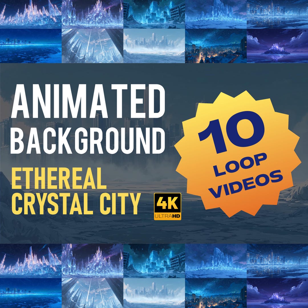 Ethereal Crystal City Animated Background 4K | Fantasy Ice Loop - Etsy