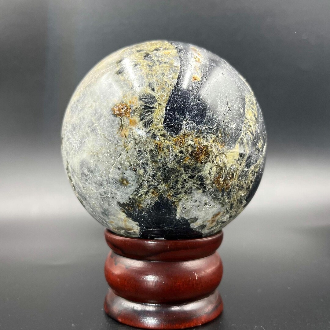 Black Tourmaline Sphere: EMF Shielding, Grounding, Root Chakra Decor ...