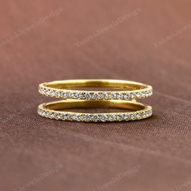 Moissanite Wedding Band | 14K Gold Stackable Ring | Diamond Ring ...