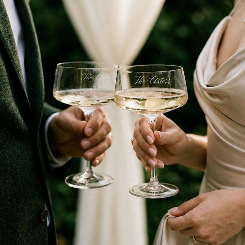 Engraved Champagne Saucers - Etsy