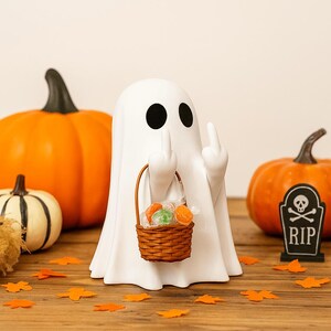 Cute/rude Ghost Desk Decor: Spooky Halloween Pen Stand & Figurine - Etsy