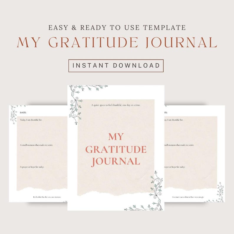 30-day Gratitude Journal Printable PDF | A4 + US Letter | Self-care ...