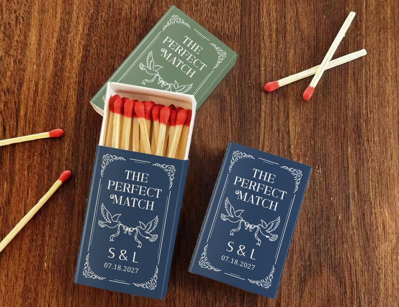 Custom Wedding Matches Personalized Matchbook Favors for Guests the ...