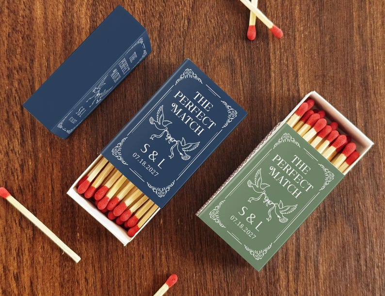 Custom Wedding Matches Personalized Matchbook Favors for Guests the ...