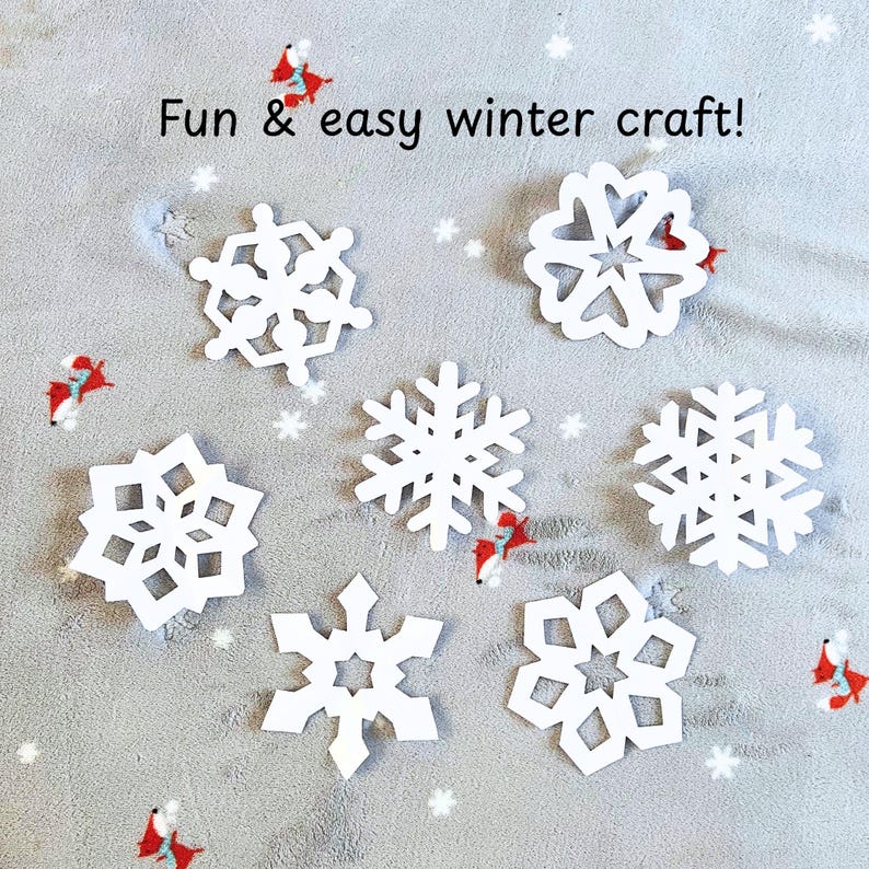Paper Snowflake Template Printable Winter Craft Classroom Activity Kids ...