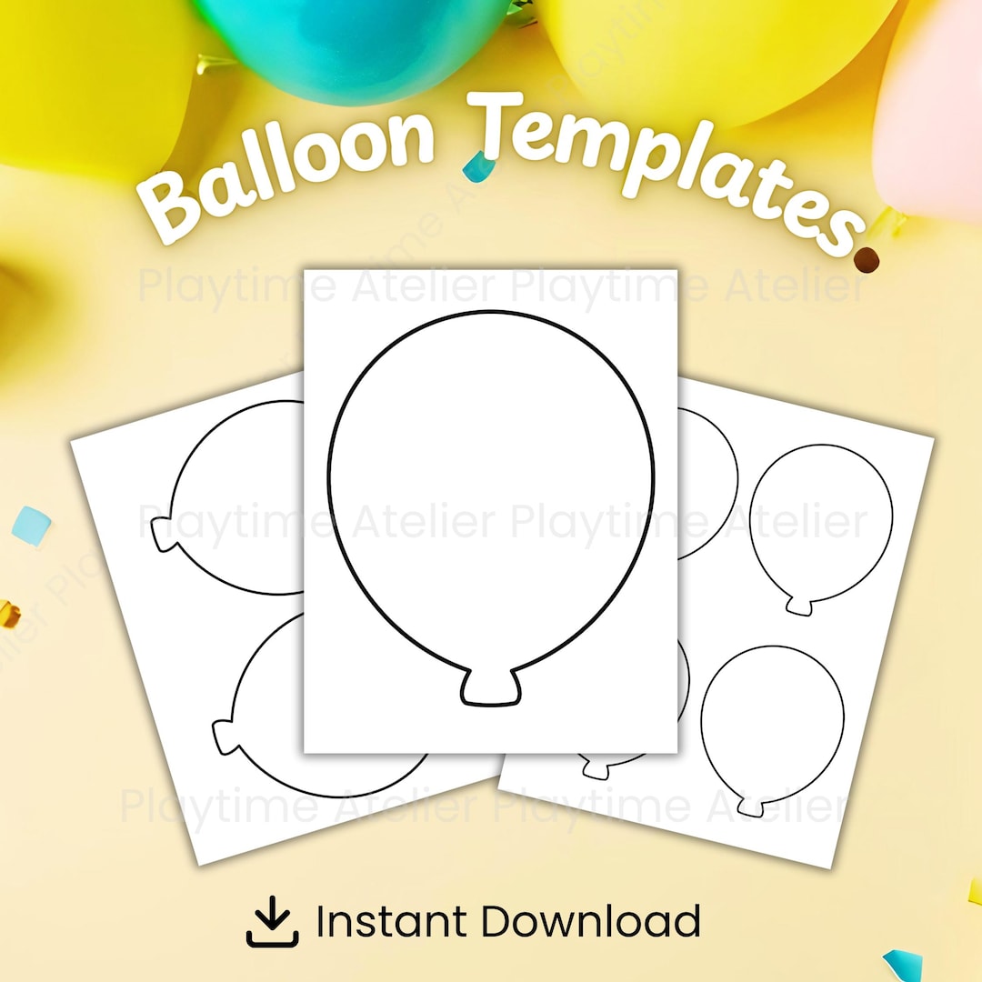 Printable Balloon Template Cut Out Patterns Balloon Outline for Kids ...