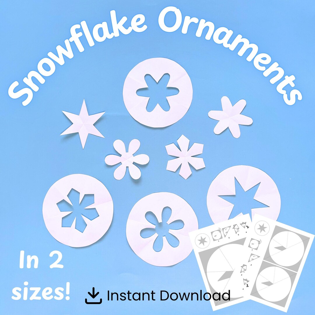 Ornaments Template Printable With Snowflake Pattern Kids Classroom Fold ...