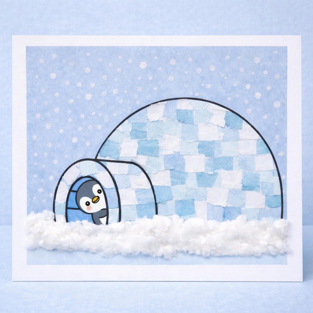 Penguin Igloo Craft Printable Winter Activity Template Preschool ...