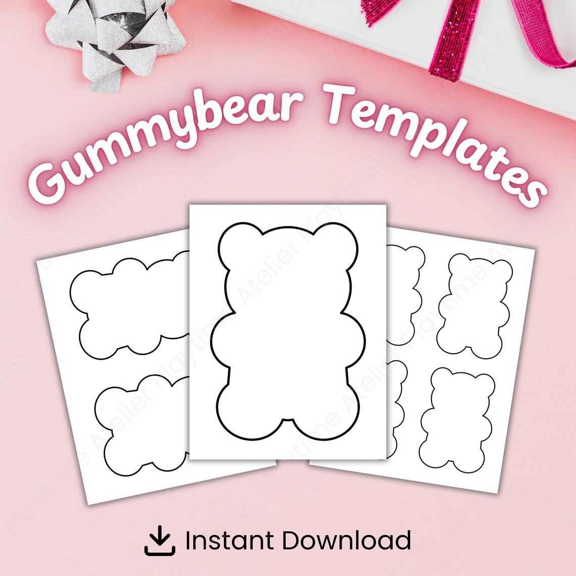 Printable Gummy Bear Template Cut Out Patterns Teddy Bear PDF Kids ...