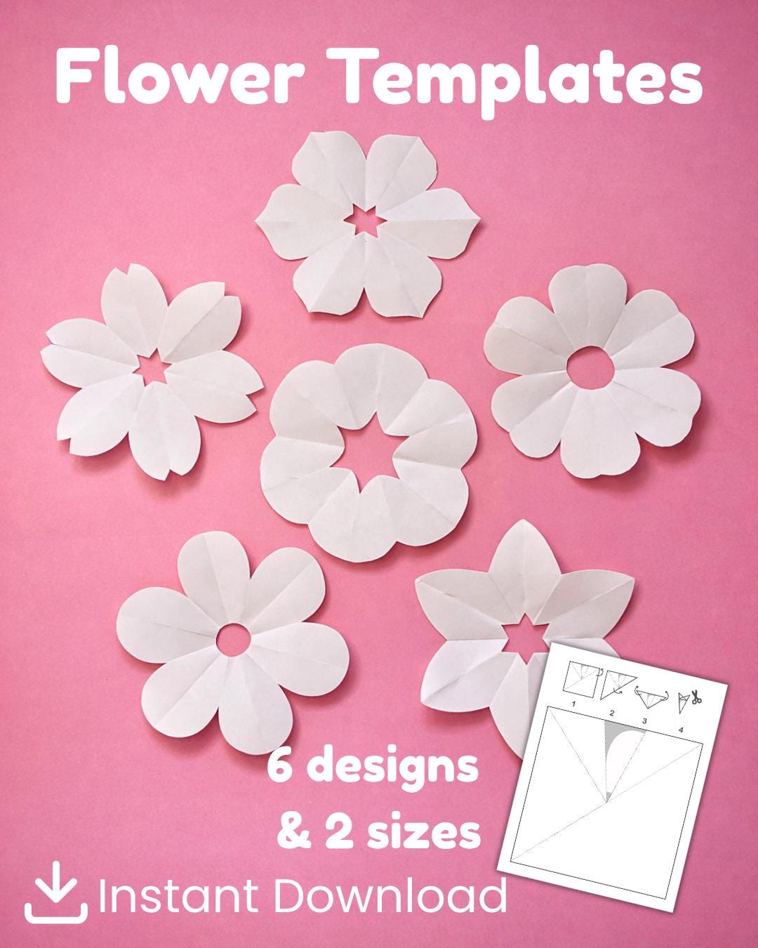 Spring Flower Craft Printable Cut Out Template for Kids Fold and Cut ...