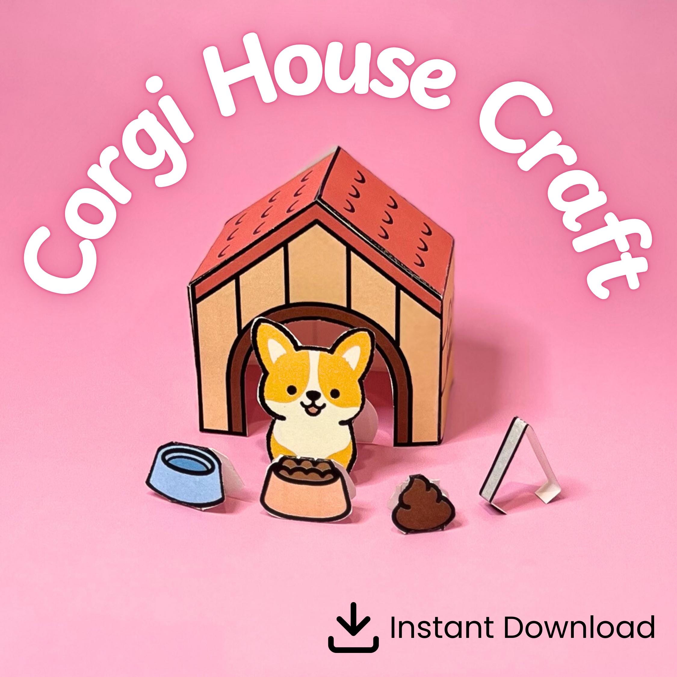 3D Dog House Craft Kit Printable DIY Paper Toy Animal Miniature ...