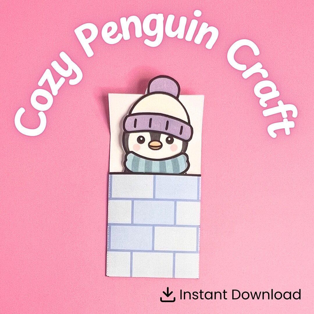Penguin Winter Craft Printable PDF Cut & Assemble Arctic Animal Bed ...