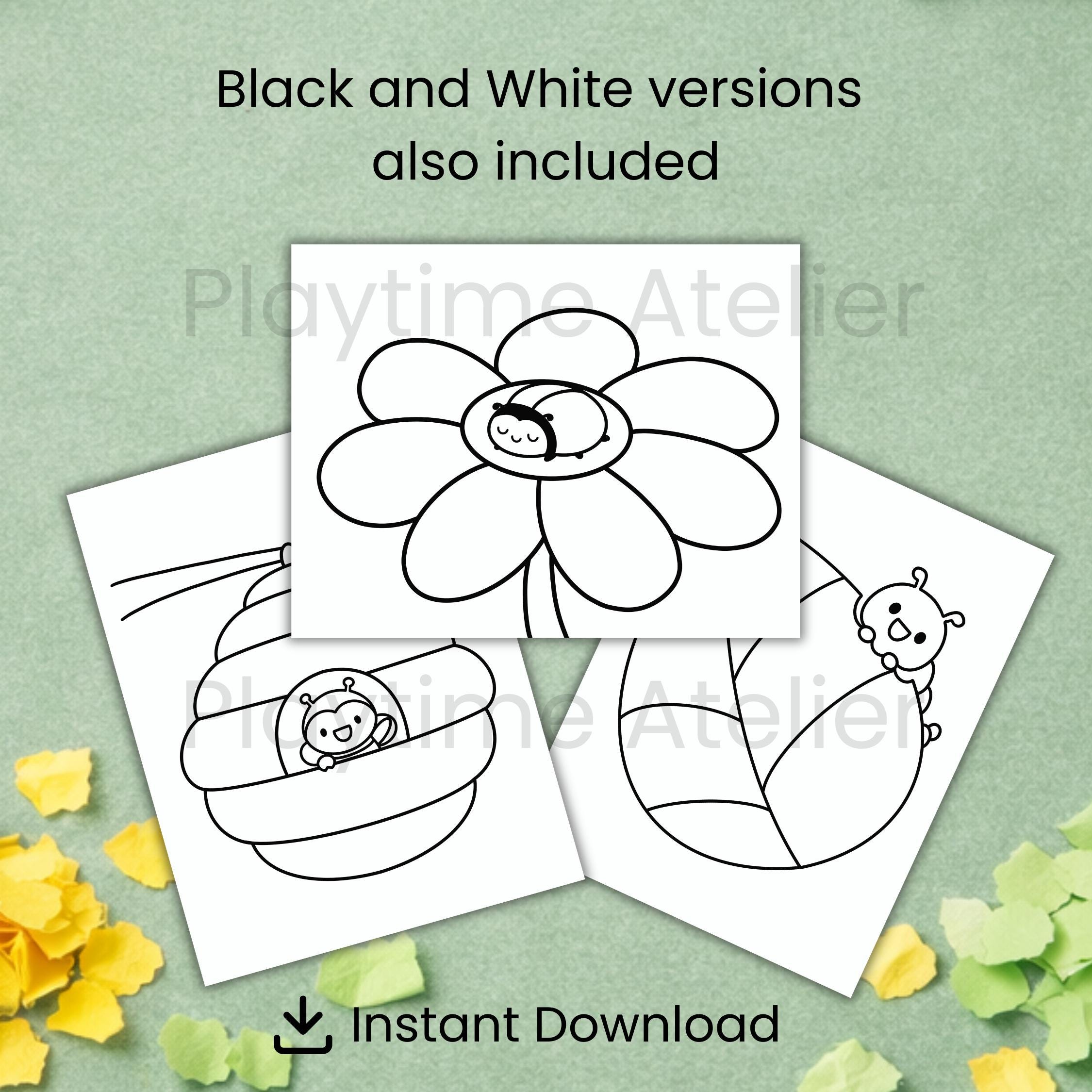 Spring Bug Craft Printable Bundle Torn Paper Activity for Kids ...