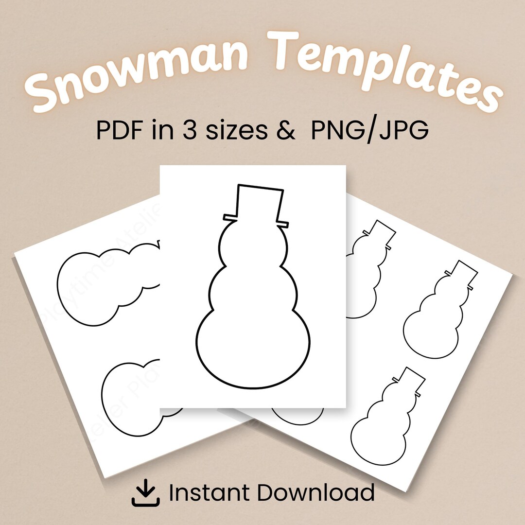 Snowman Printable Template for Kids Winter Craft Preschool Classroom ...