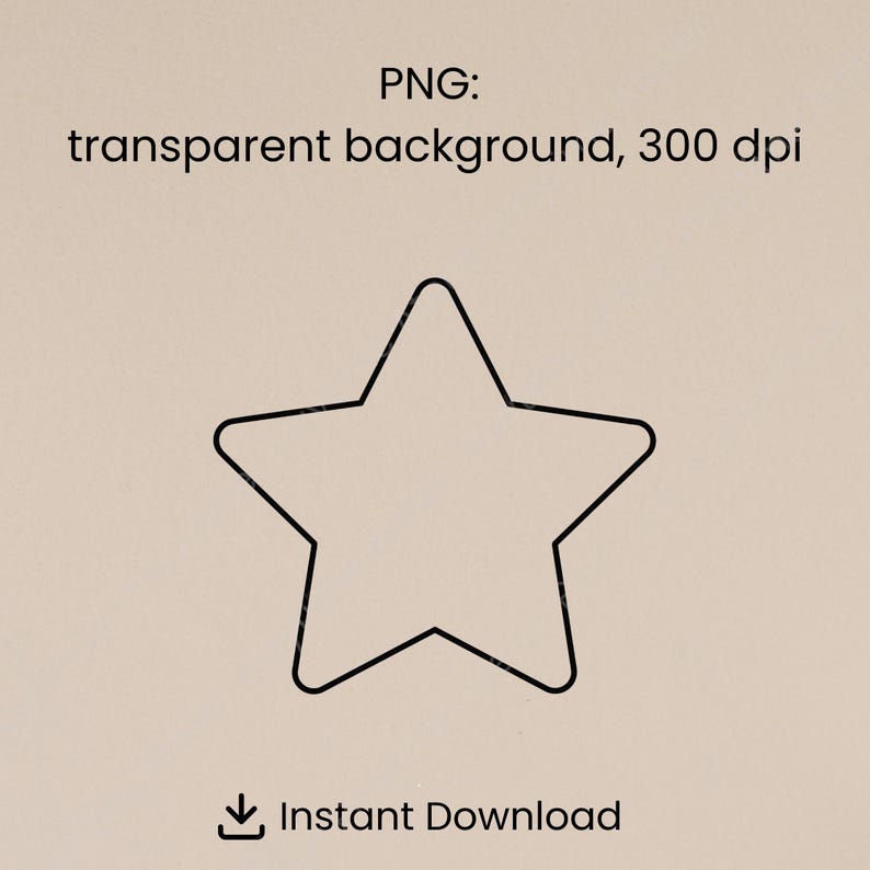 Printable Star Template Cut Out Pattern PDF for Kids Crafts Classroom ...