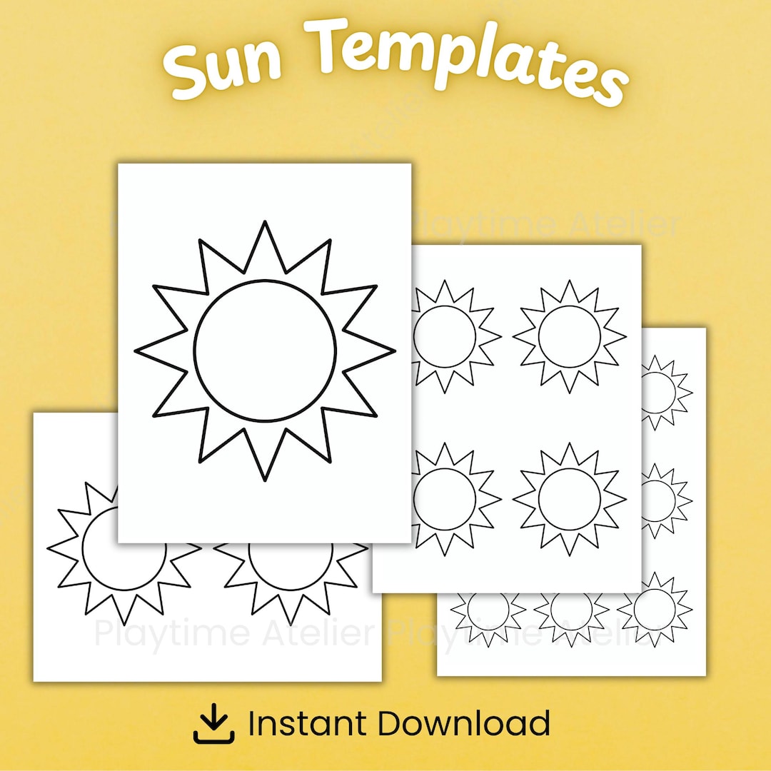 Printable Sun Template Cut Out PDF Weather Unit Outline Pattern ...