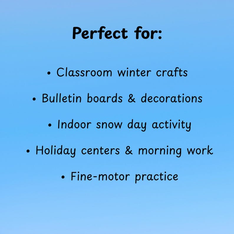 Paper Snowflake Template Printable Winter Craft Classroom Activity Kids ...